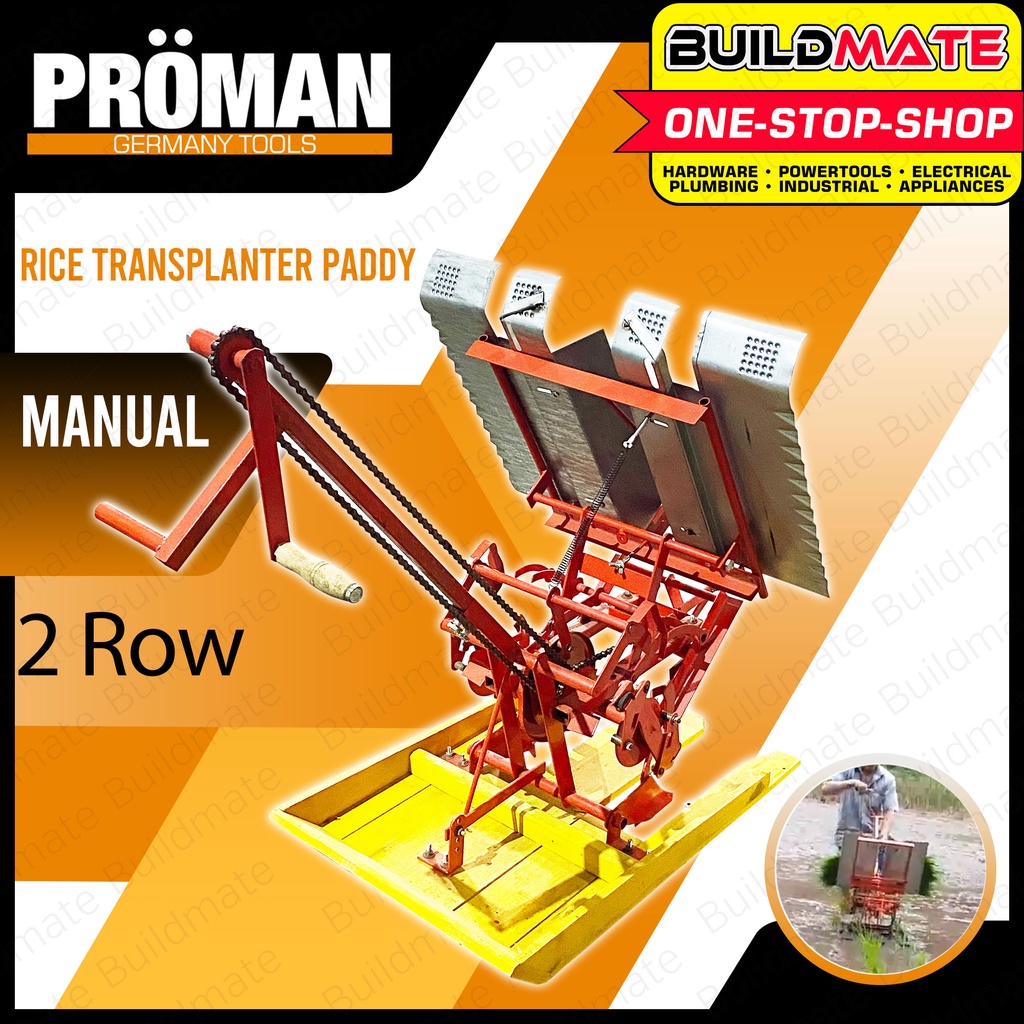 BUILDMATE Proman Manual Rice Transplanter Paddy Hand-Cranked Rice Two ...