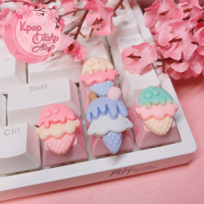 Frosted Ice Cream Series Artisan Keycaps | Kpop Otaku Alley Keycaps ...