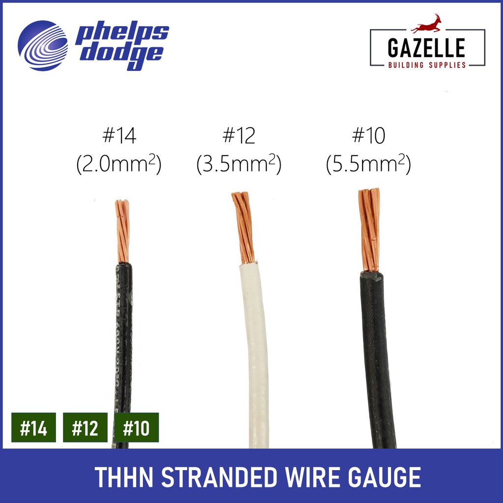 Phelps Dodge THHN/THWN Stranded Wire Per Box #14 (2mm^2), #12 (3.5mm^2 ...