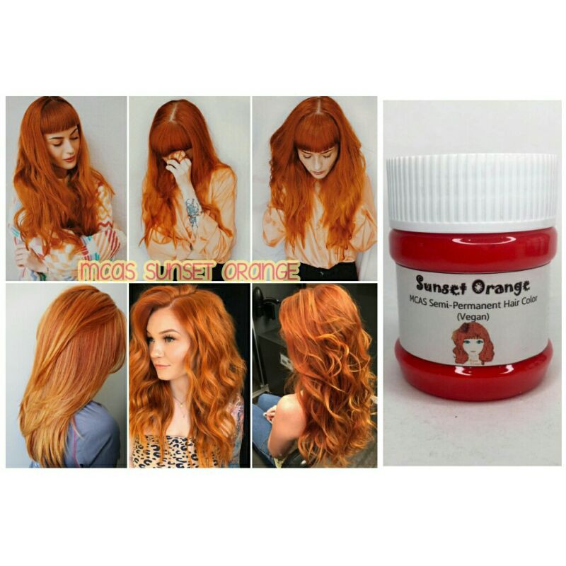 MCAS Sunset Orange Vegan Semi-Permanent Hair Color (120ml/150ml ...