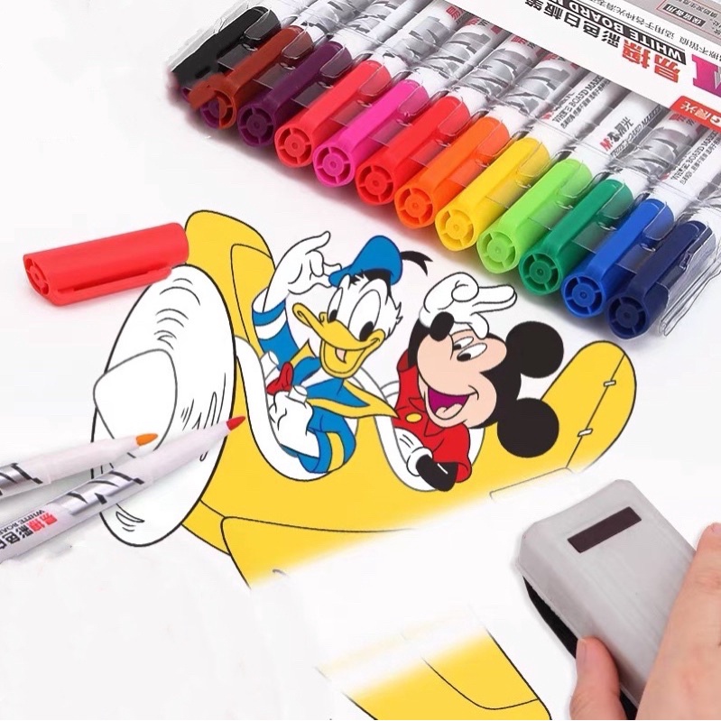 12 Colors Whiteboard Marker Non Toxic Dry Erase Mark Sign Fine Nib Set ...