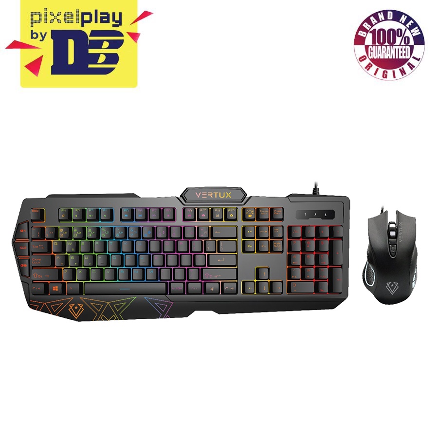 Vertux Vendetta Ergonomic Gaming Keyboard & Mouse With Programmable ...