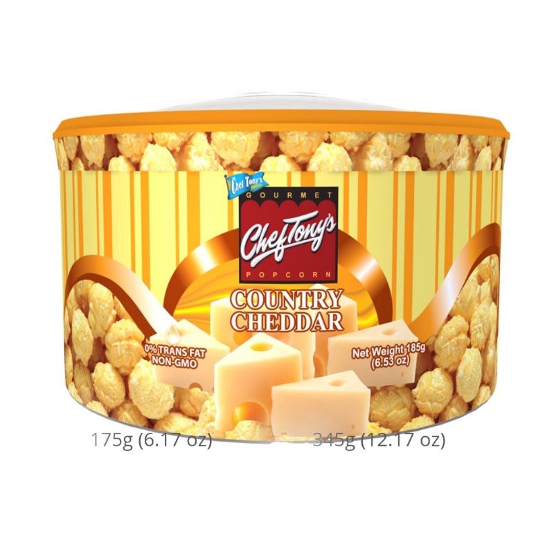 Chef Tony's Gourmet Popcorn Country Cheddar/ Cheddar Cheese 115g/ 185g ...