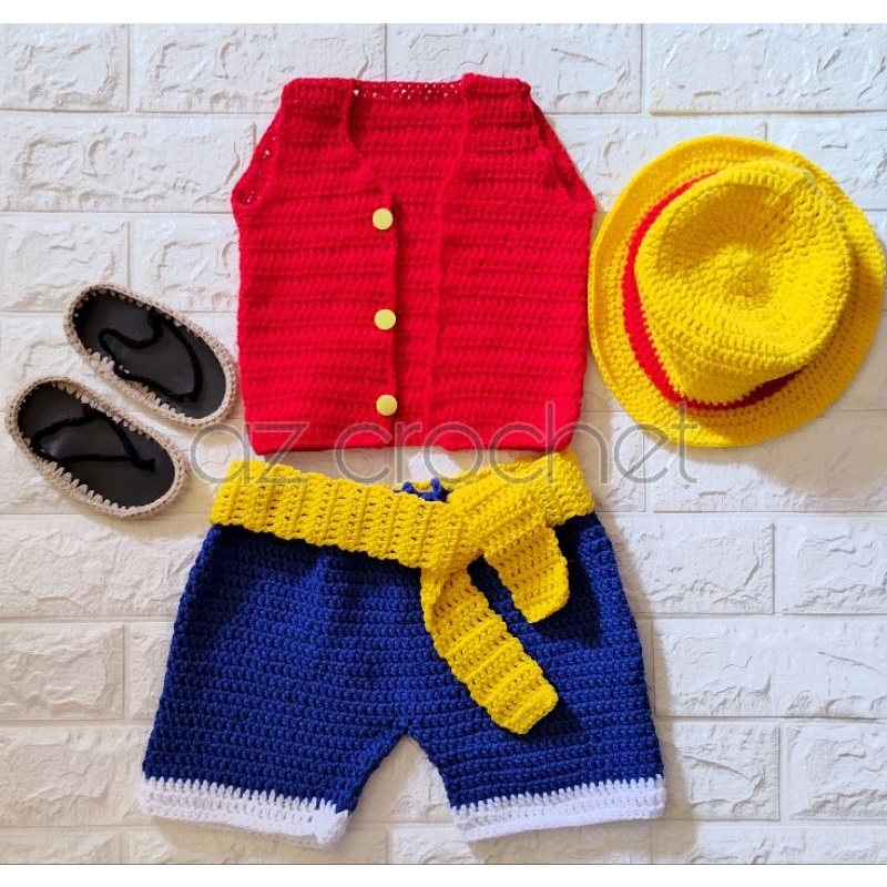 Crochet One Piece "Monkey the Luffy" Costume | Shopee Philippines