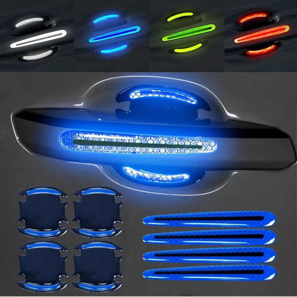 8 General-Purpose 3D Carbon Fiber Car Door Handle Stickers Scratch ...