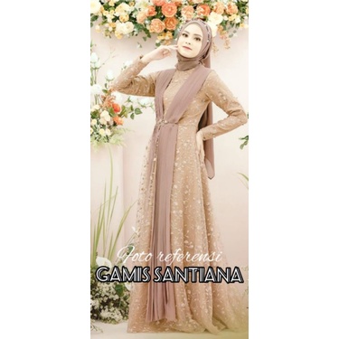 Santiana muslimah Party Dress Luxury gamis Graduation | Shopee Philippines