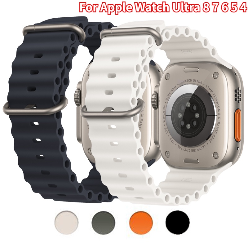 Silicone Ocean Strap For Apple Watch Band 49MM 44MM 40MM 45MM 41MM 42MM ...