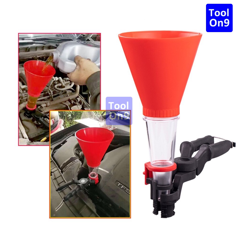 [ Tool On9 ] Universal Oil Funnel Tool set with Clamp Adjustable Engine ...