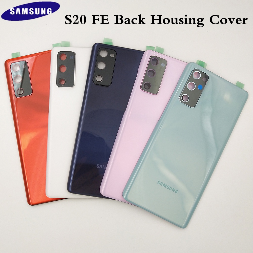 Samsung Galaxy S20 FE S20fe Battery Cover Rear Door Housing Panel Repair Parts + Camera Glass ...