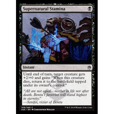 Magic the Gathering : Supernatural Stamina - M25 Near Mint - MTG Black ...