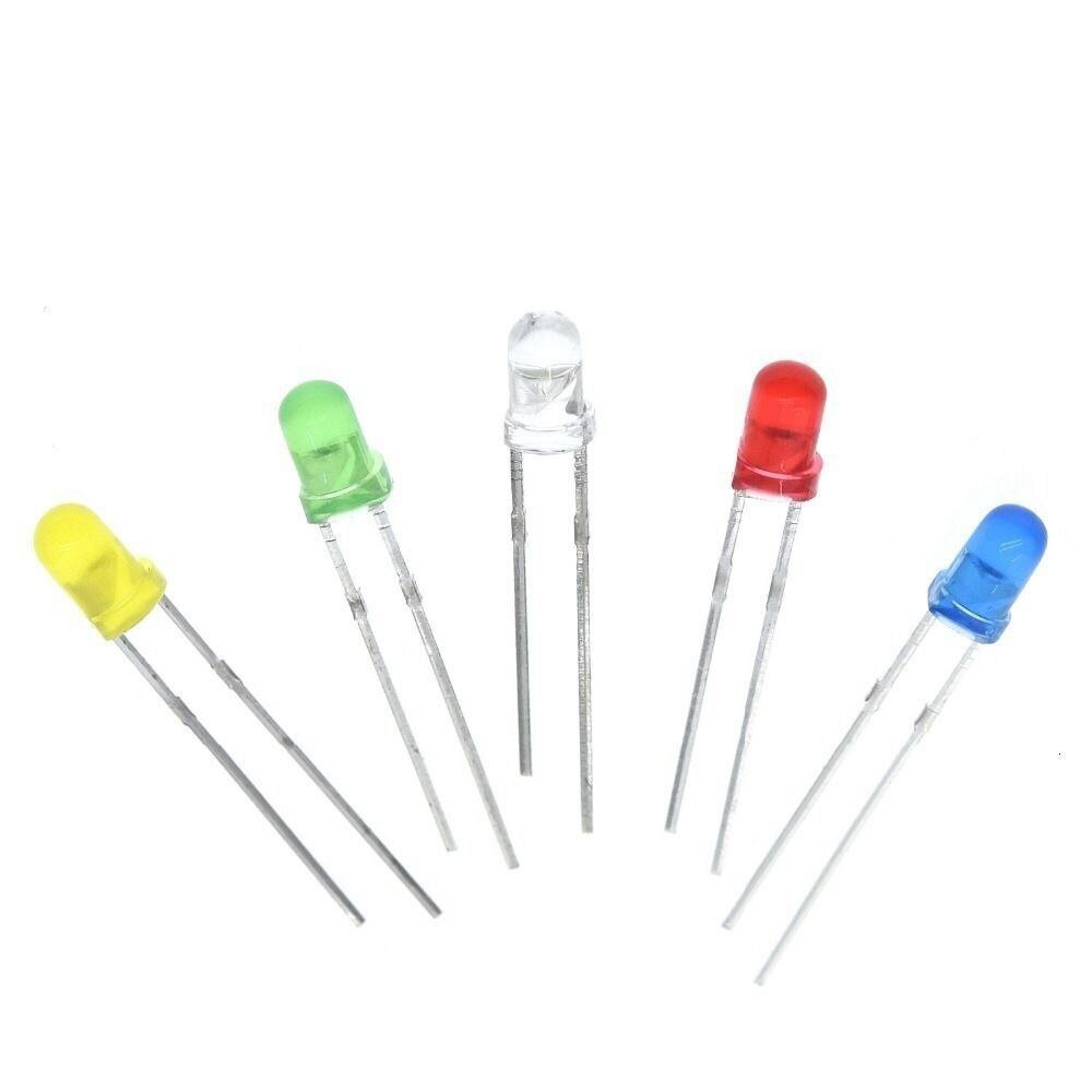 Circuitrocks Led 3mm Diode Light Green Blue White Yellow Red 5 Pcs ...