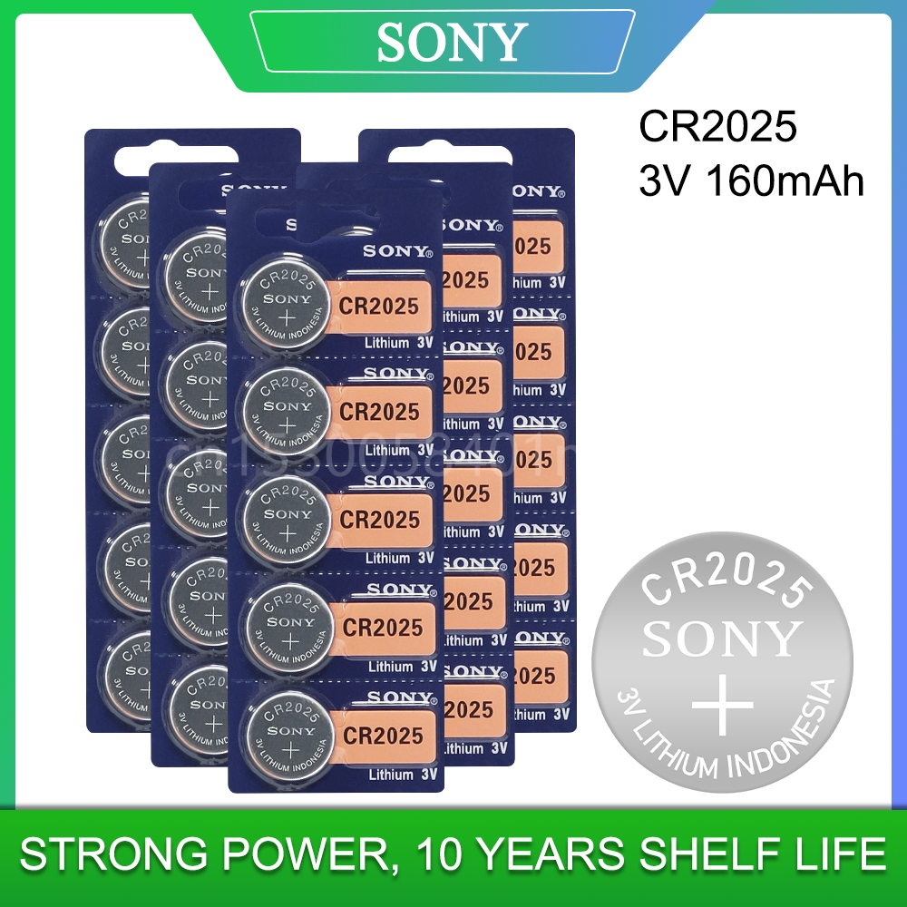 SONY CR2025 Lithium Battery CR 2025 ECR2025 DL2025 BR2025 2025 KCR2025 ...
