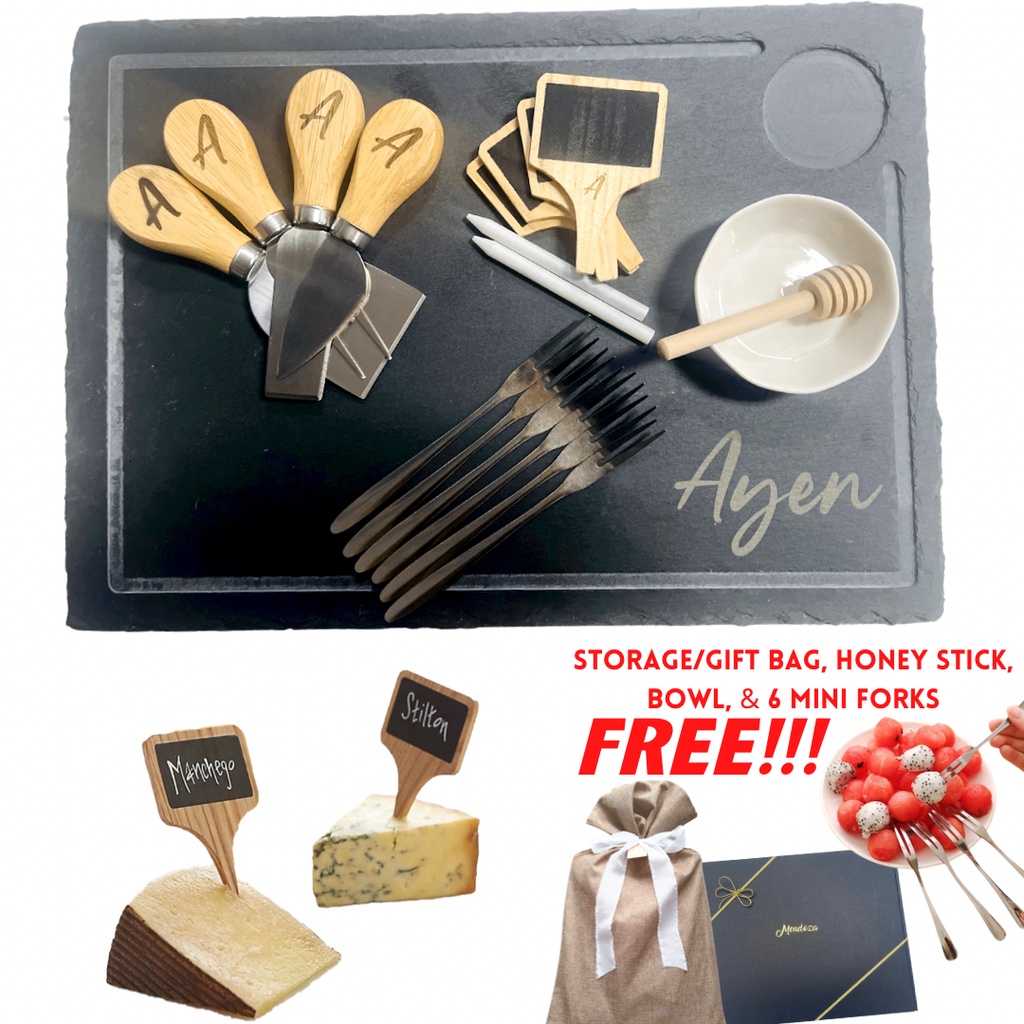 Personalized Black Slate Gift Engrave Charcuterie Cheeseboard Wedding ...