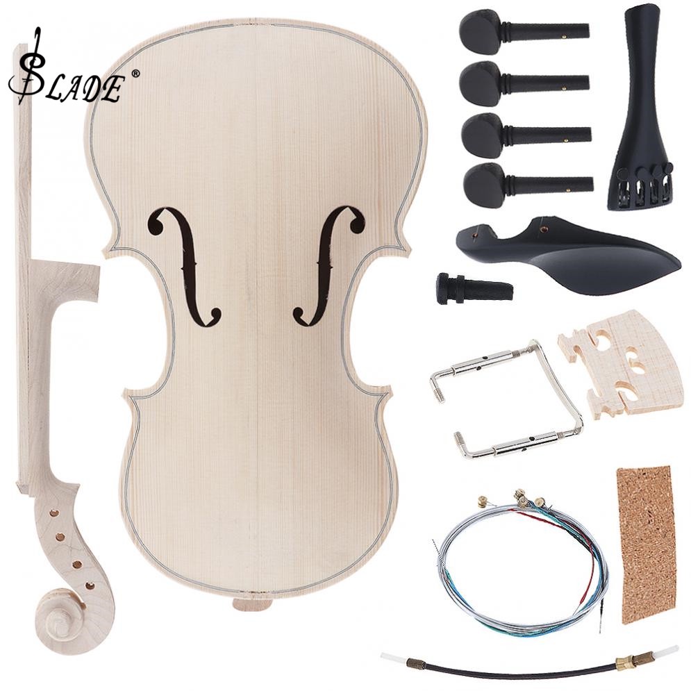 √4/4 Size Violin DIY Kit Natural Solid Maple Full Set Violin Parts ...