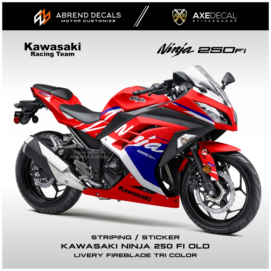 Striping NINJA 250 FI OLD LIVERY HRC FIREBLADE TRI COLOR/KAWASAKI NINJA ...