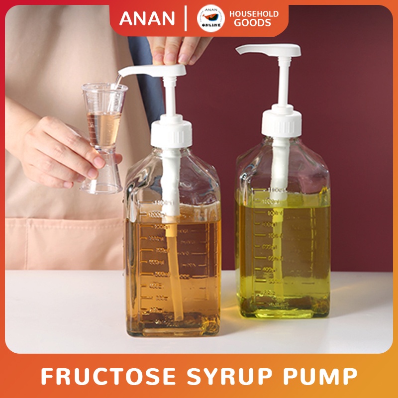 Fructose Syrup Pump Dispenser Plastic Bottle 1100ml For Milk Tea Shop ...