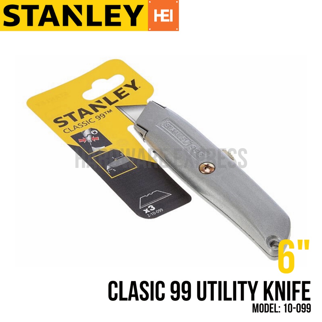 STANLEY Classic 99 Utility Knife Heavy Duty Metal Body Cutter 10-099 ...