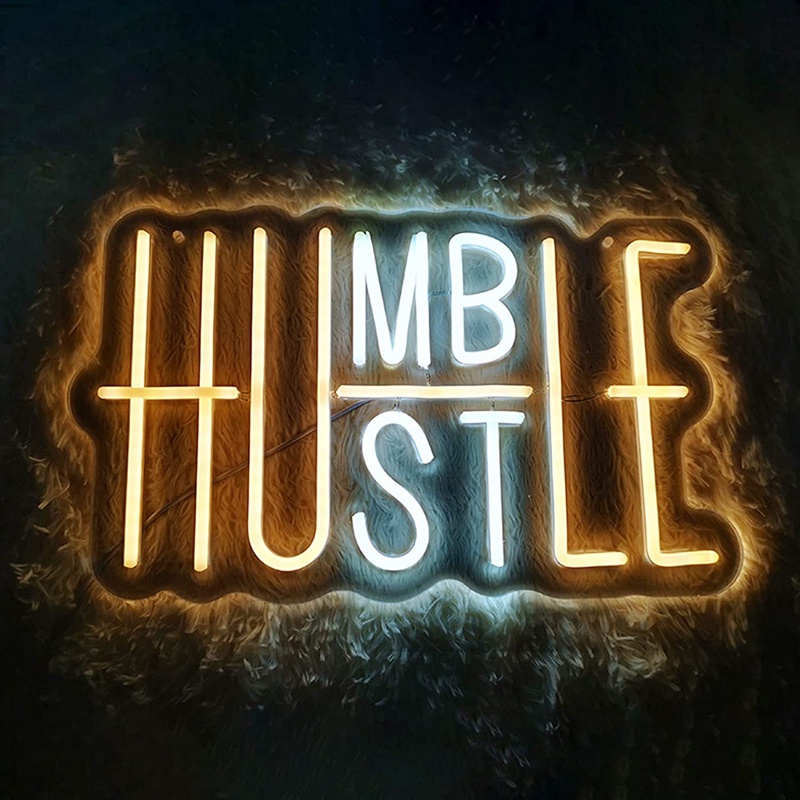 Hustle LED Neon Sign for Wall Decor, Humble LED Neon Lights Party ...