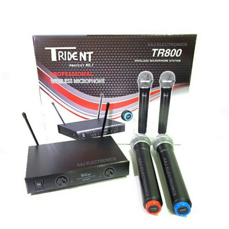 ORIGINAL TRIDENT TR-800 Dual Wireless Microphone(Heavy duty) | Shopee ...