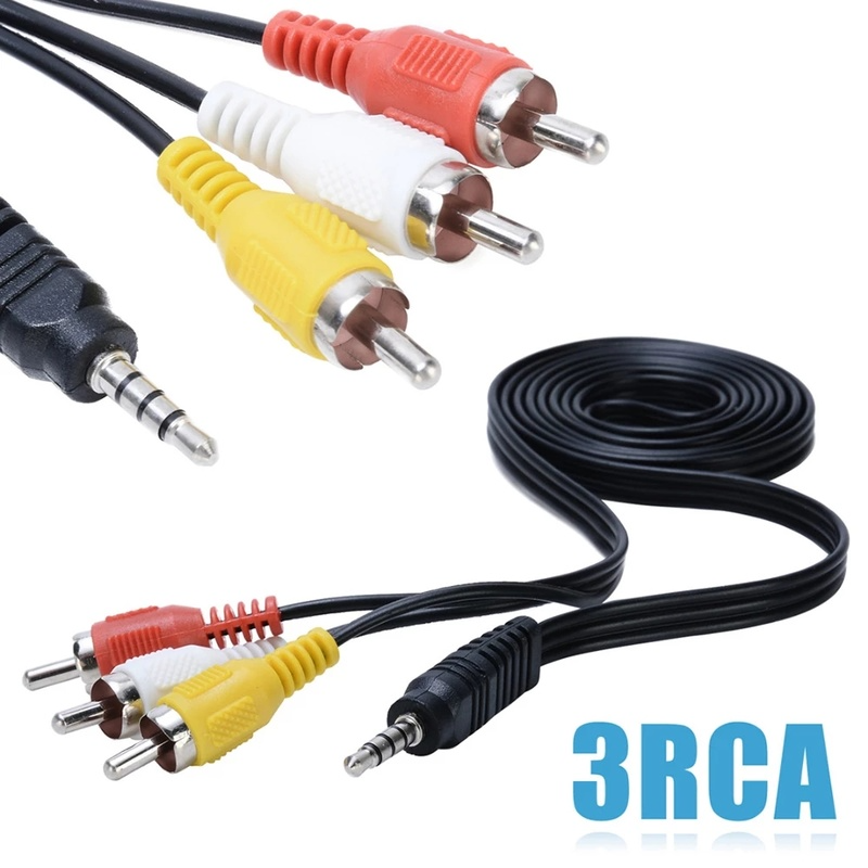 3.5mm Jack Male to 3 RCA Adapter High Quality 3.5 Audio Video Cable DVD ...