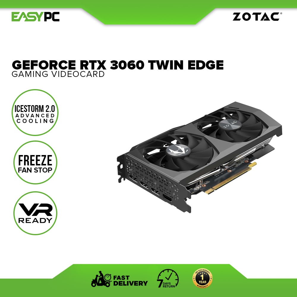 Zotac Rtx 3060 Twin Edge ZT-A30600E-10M 12gb 192bit GDdr6 Gaming Graphics Card,Brand New Rtx ...
