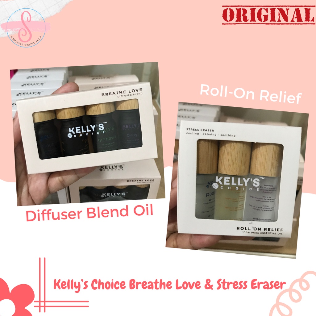 Kelly's Choice Breathe Love Diffuser Blend Oil or Stress Eraser Roll-On ...