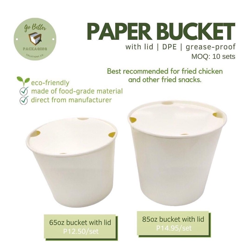 [50pcs] Paper Chicken Bucket with Lid (DPE) | Shopee Philippines