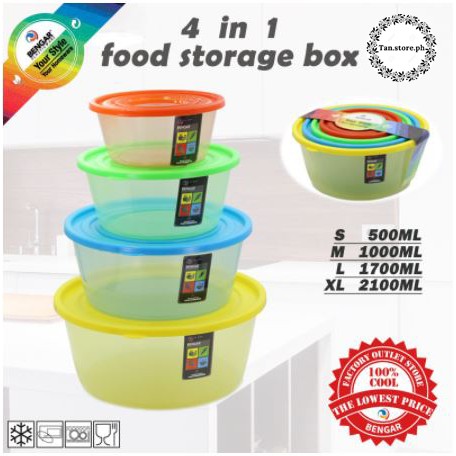 Bengar Food Keeper 4 pcs Round | Shopee Philippines