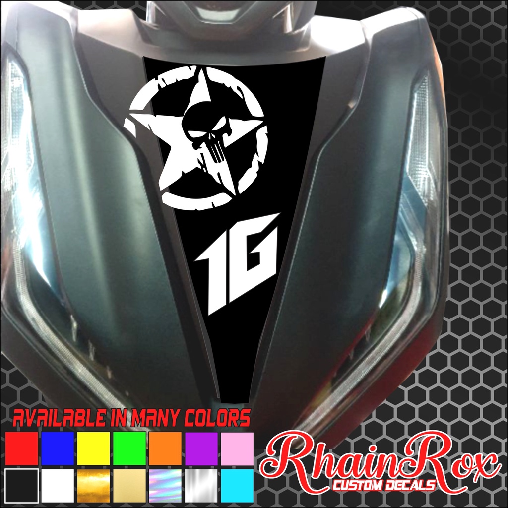 honda click front panel sticker 1g punisher diecut machinecut ...