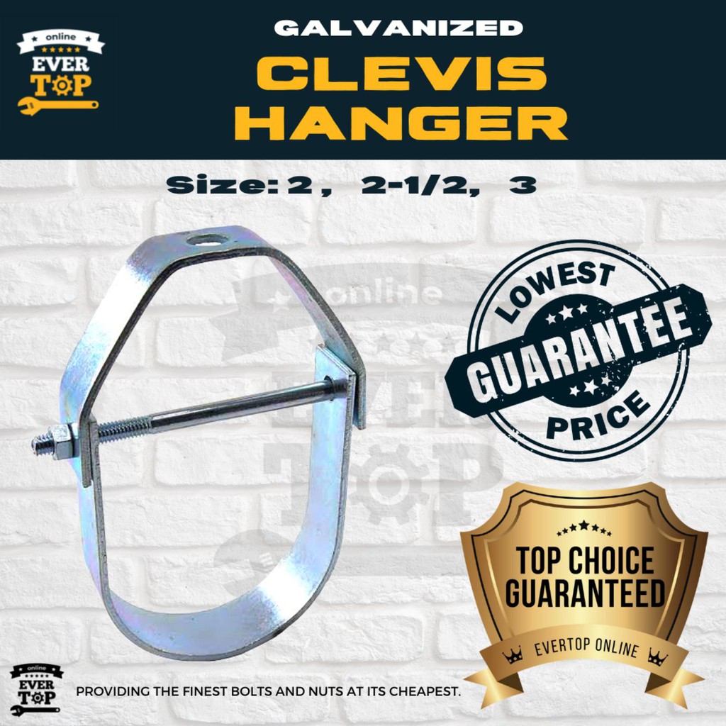 2", 2-1/2", 3" Galvanized Clevis Hanger Pipe Hanger Heavy Duty ...