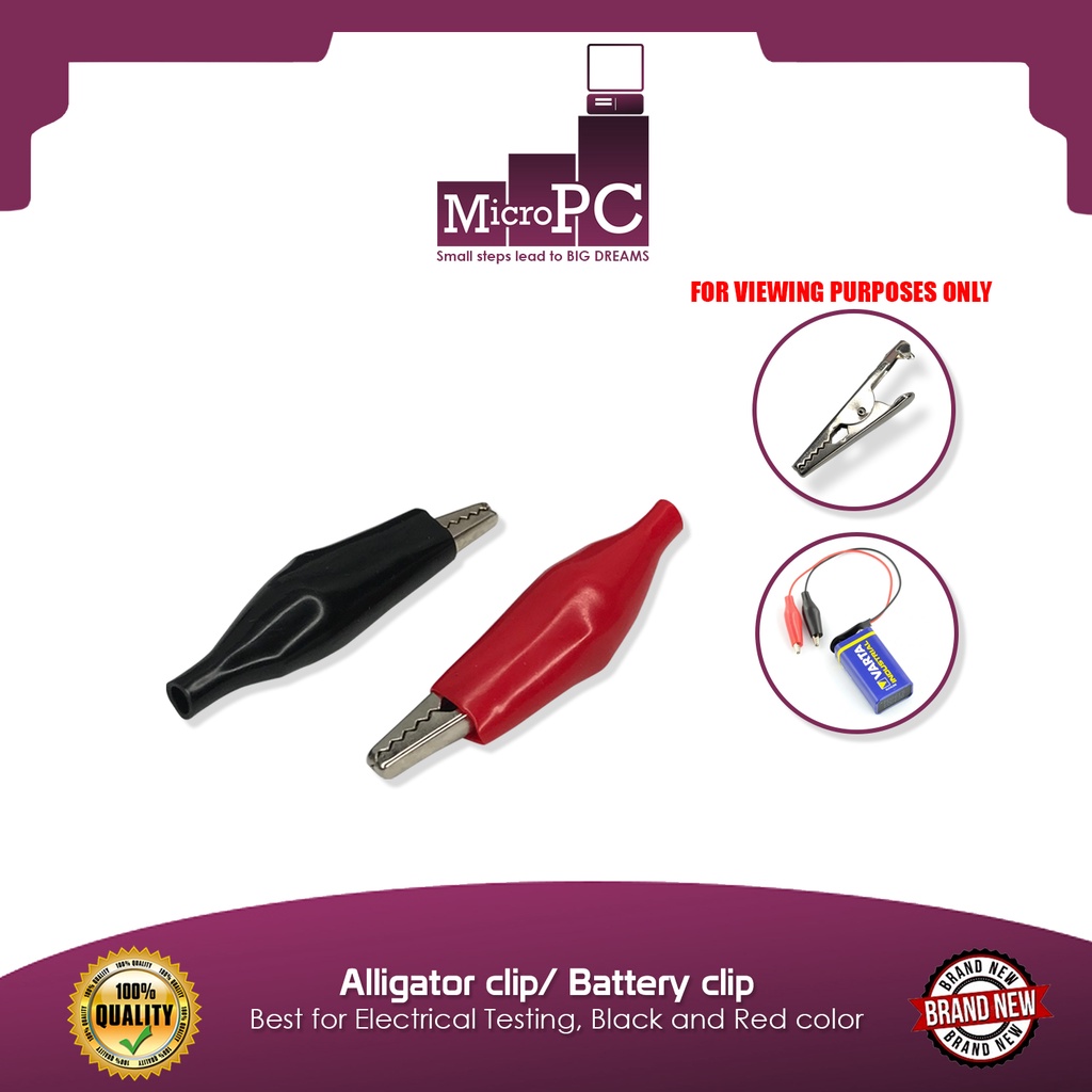 Alligator clip/ Battery clip, Best for Electrical Testing, Black and ...