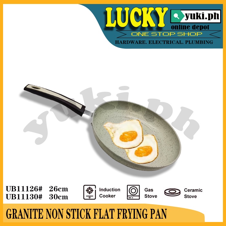 UNIBEST GRANITE NONSTICK FLAT FRYING PAN ( 26CM / 30CM ) | Shopee ...
