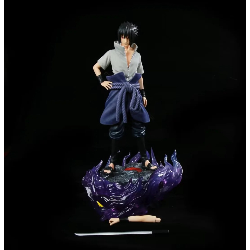 Anime Naruto Uchiha Sasuke Gk Figure With Led Light Collectible ...