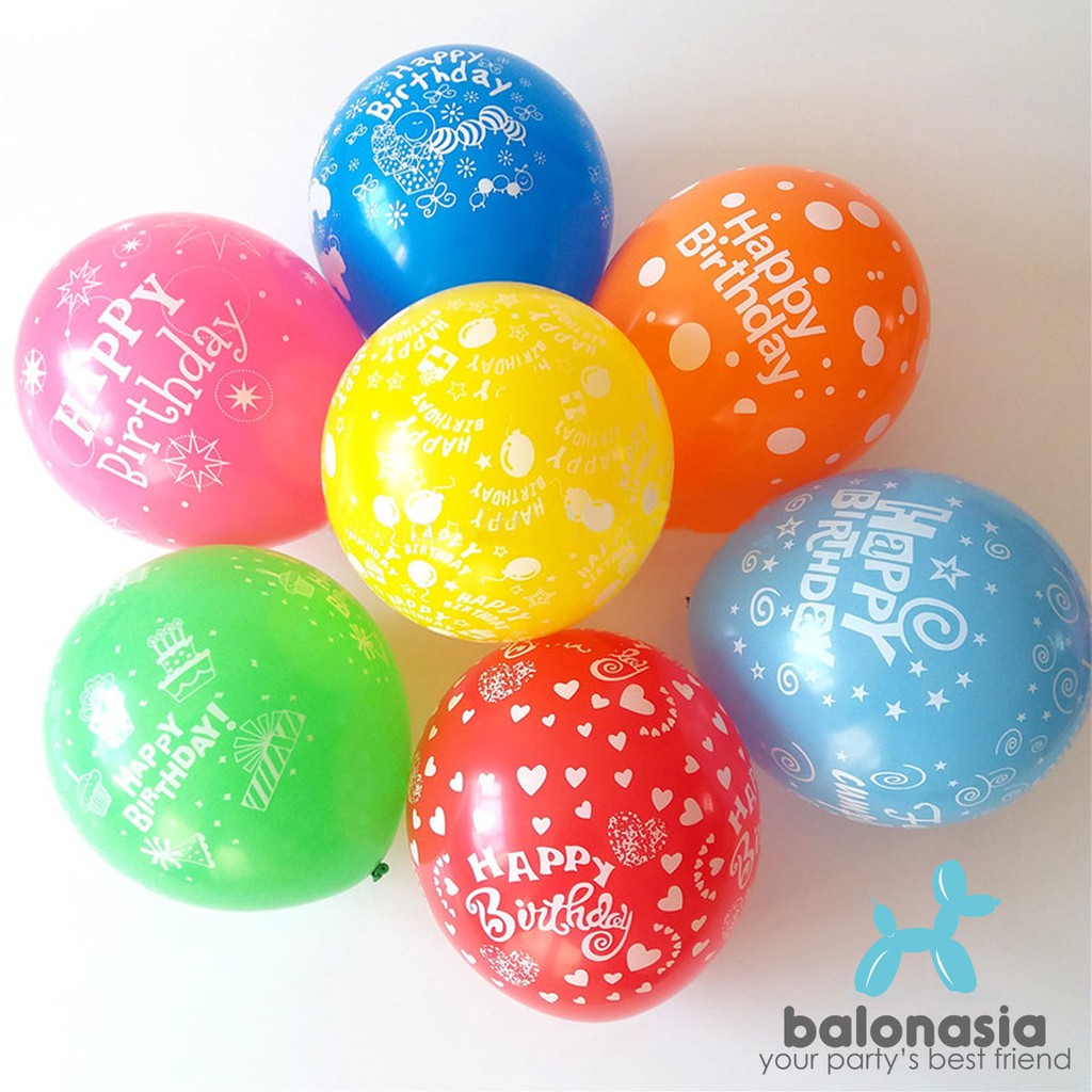 Hbd Pattern Latex Balloons | Shopee Philippines