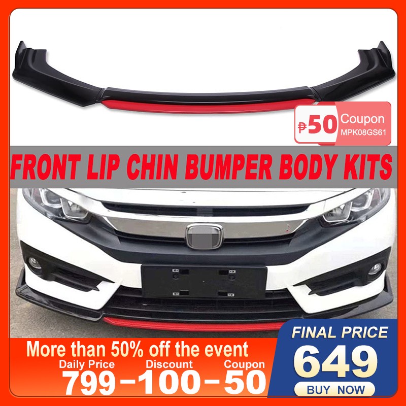 Bumper Lip Front UNIVERSAL NEW VERSION Spoiler Chin Body kit adjustable ...