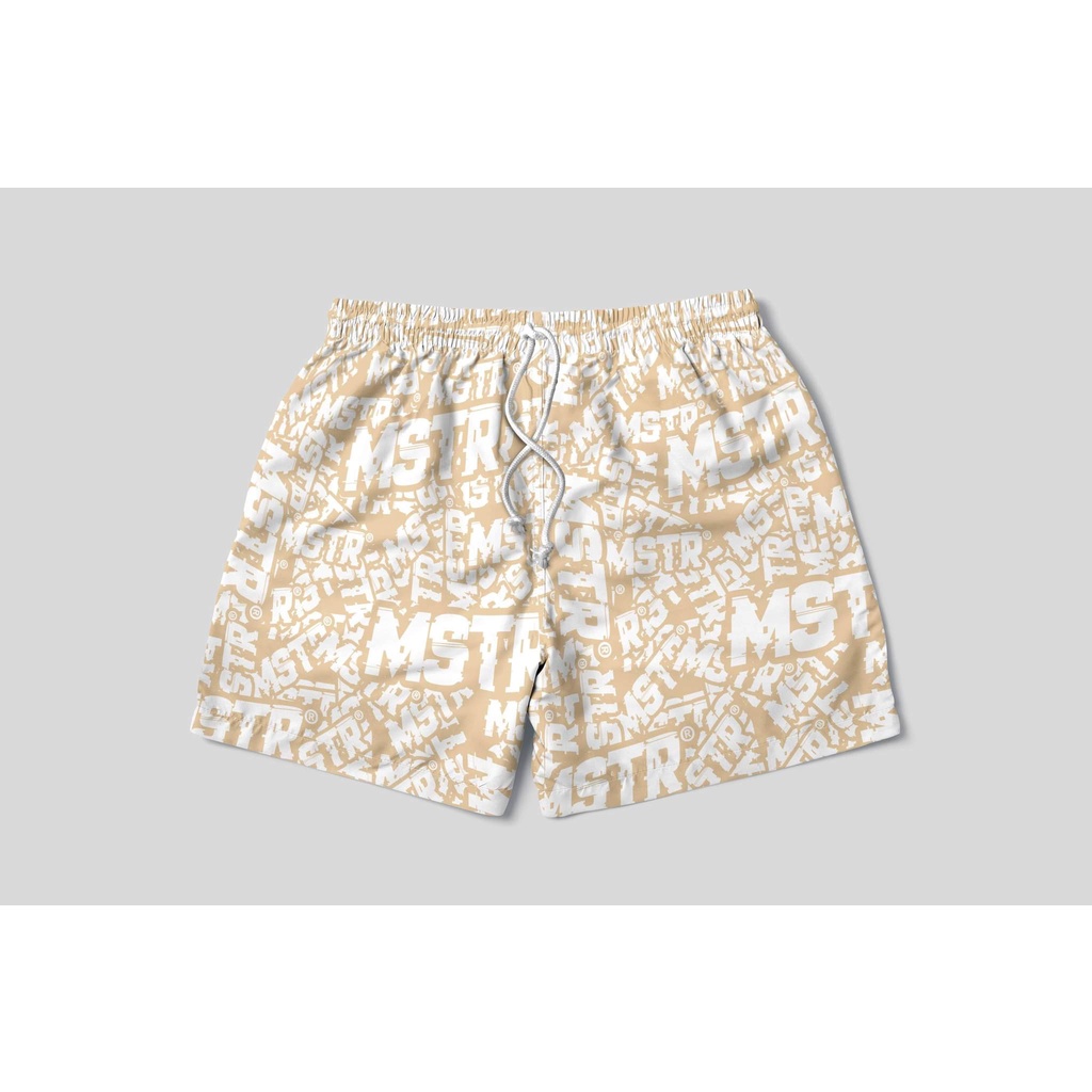MSTR CO. - FULL PRINT LOGO Mesh Short (Light Khaki) | Shopee Philippines