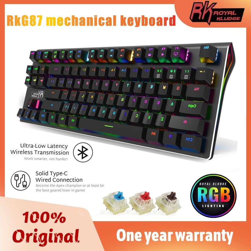 RK ROYAL KLUDGE G87 Mechanical Bluetooth & Wired RGB Led Backlit Keyboard | Shopee Philippines