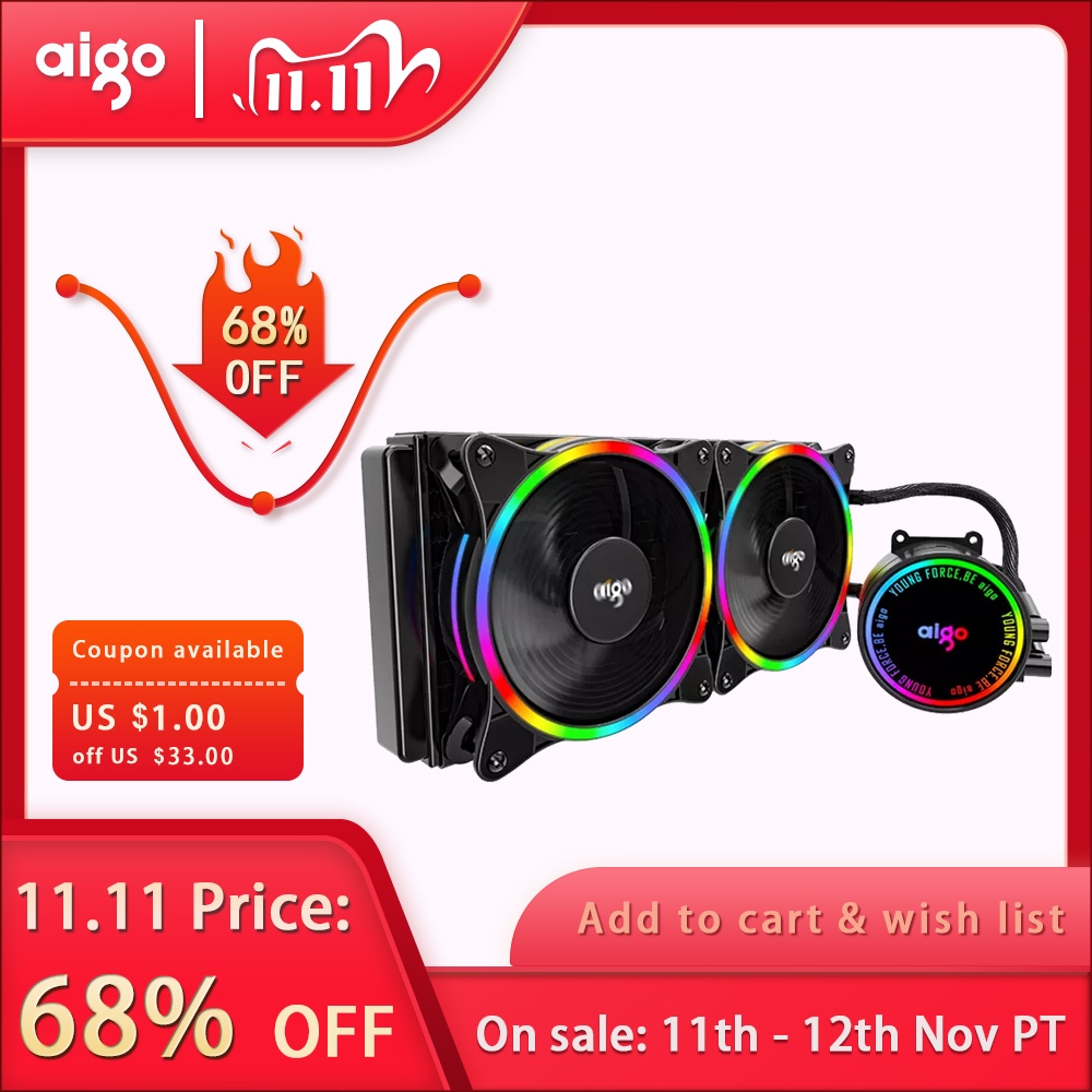 Aigo Liquid Water Cooling CPU Cooler rgb Heatsink Integrated Radiator ...