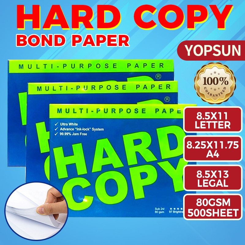 Hard Copy Bond Paper Box 80gsm | Shopee Philippines