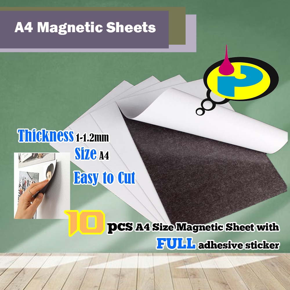 10pcs Ref Magnetic Sheet With Full Adhesive A4 Size | Shopee Philippines