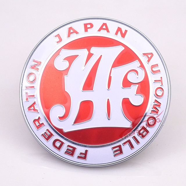 90mm Aluminum+Plasitc JDM Japan Automobile Federation JAF Badge Emblem ...