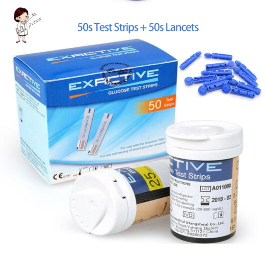 EXACTIVE VITAL Blood Glucose 50s Test Strips FREE 50s Lancets | Shopee ...