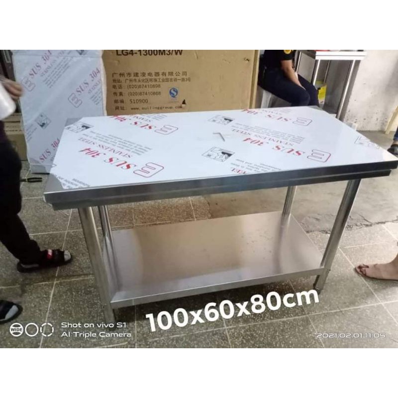 Stainless Steel 304 Preparation Working Table 2 layer & 3layer | Shopee ...