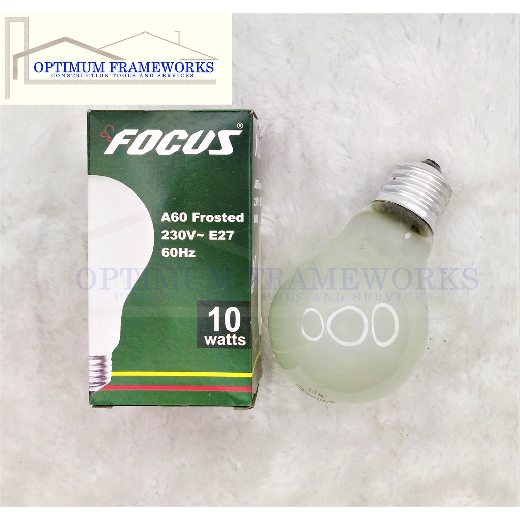 Focus Frosted Light Bulb 10 Watts (Farm Heat Lamp/Bulb) | Shopee ...