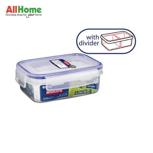 BIOKIPS Rectangular Food Keeper, food Storage, Food Container with Divider (450ml, 670ml,900ml,1 ...
