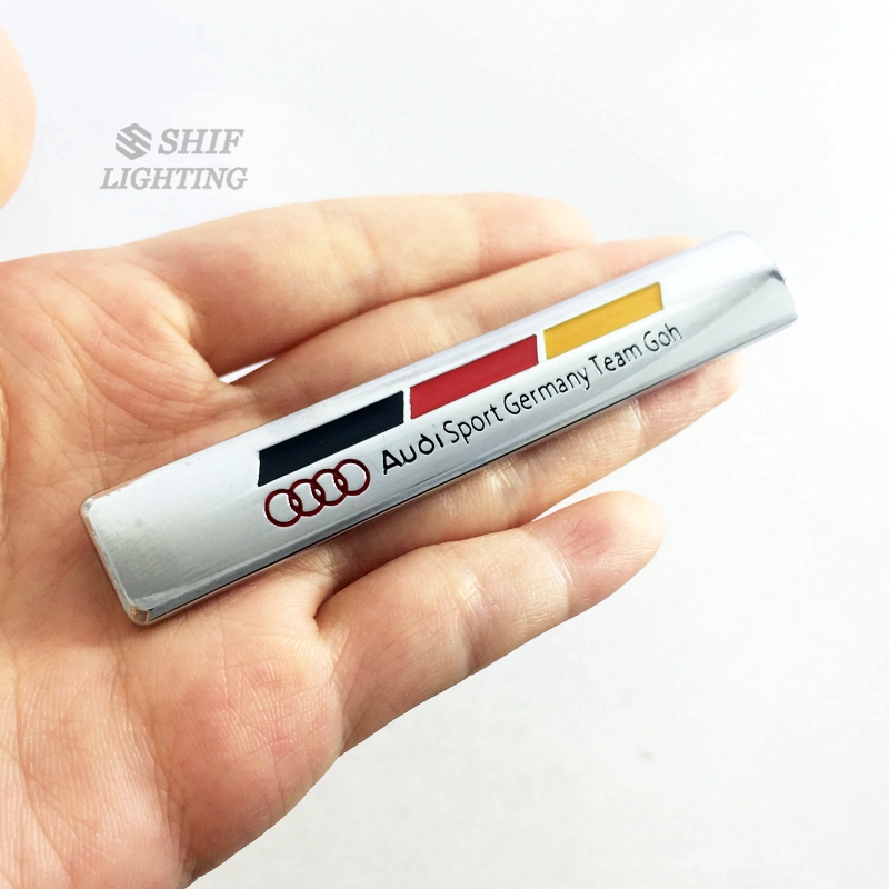 1 x Metal AUDI SPORT Logo Car Auto Decorative Side Fender Rear Emblem ...