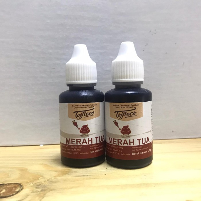 MERAH Toffieco DARK RED FOOD COLORING 30GR | Shopee Philippines