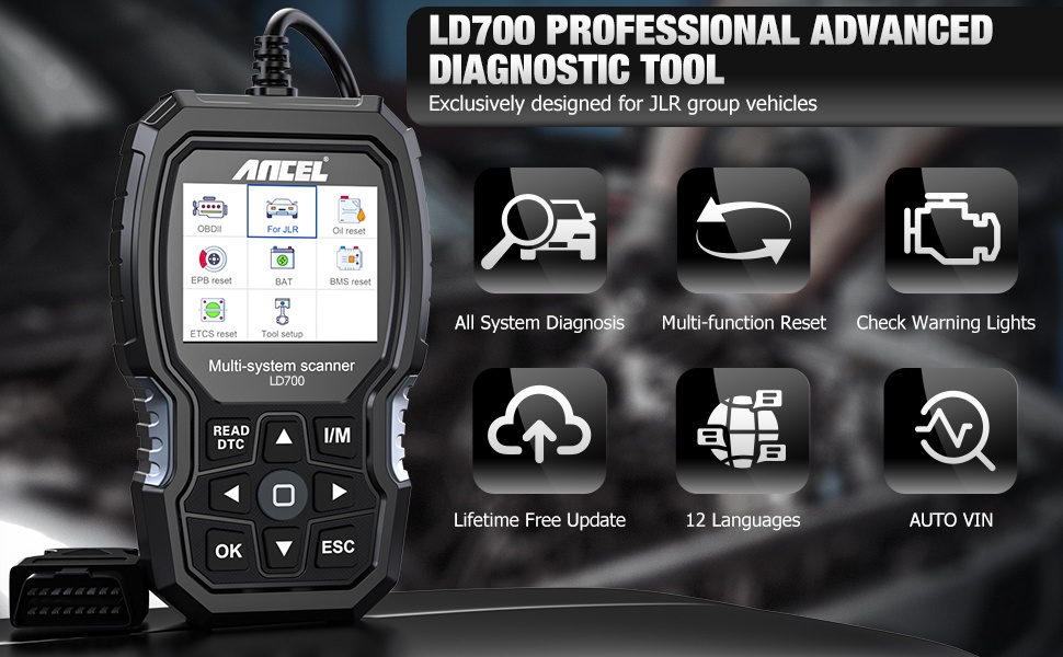 ANCEL LD700 Land Rover Jaguar Full System OBD2 Scanner ETC Reset ...
