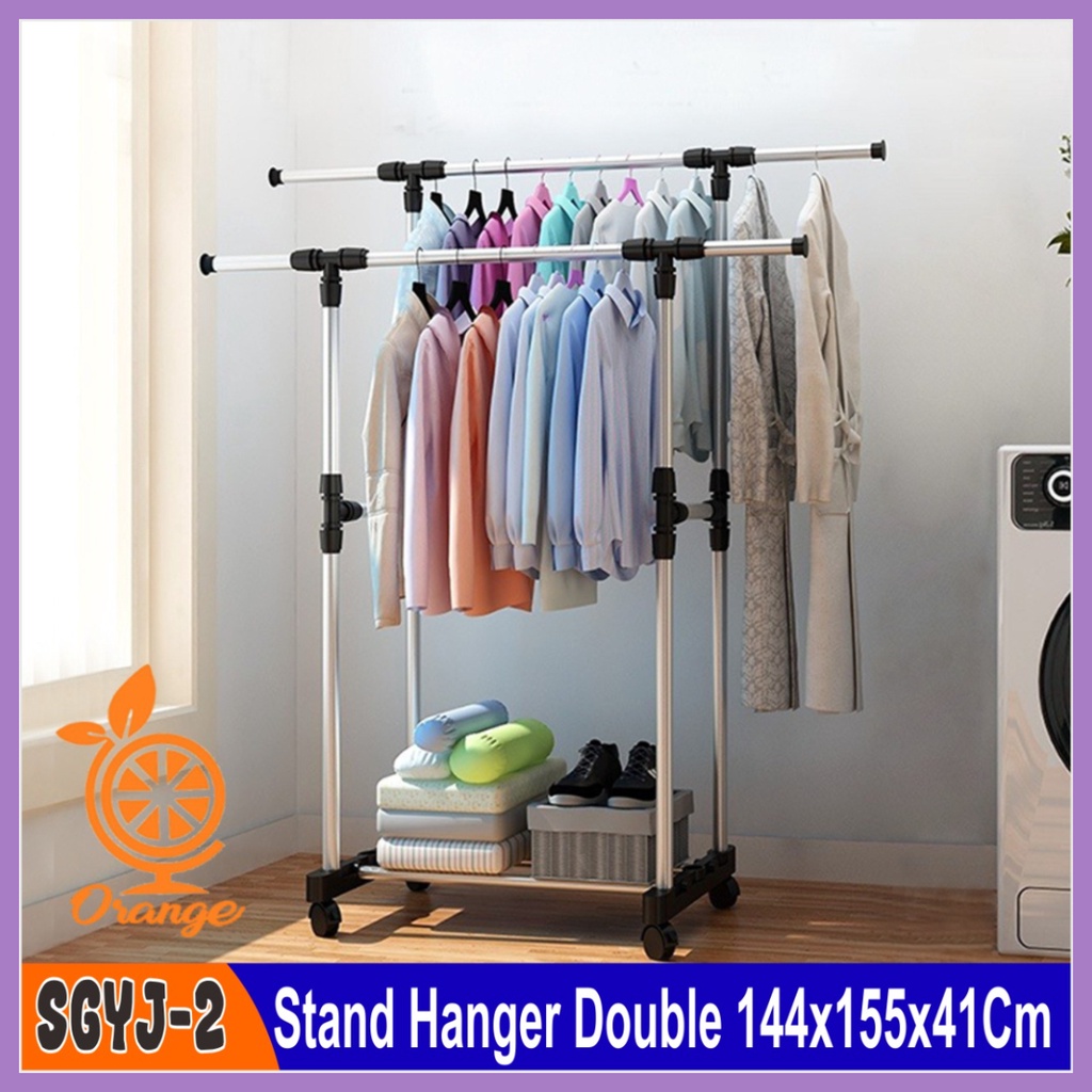 GANTUNGAN Double 2 Side Clothesline Clothes Hanger Rack Clothesline ...