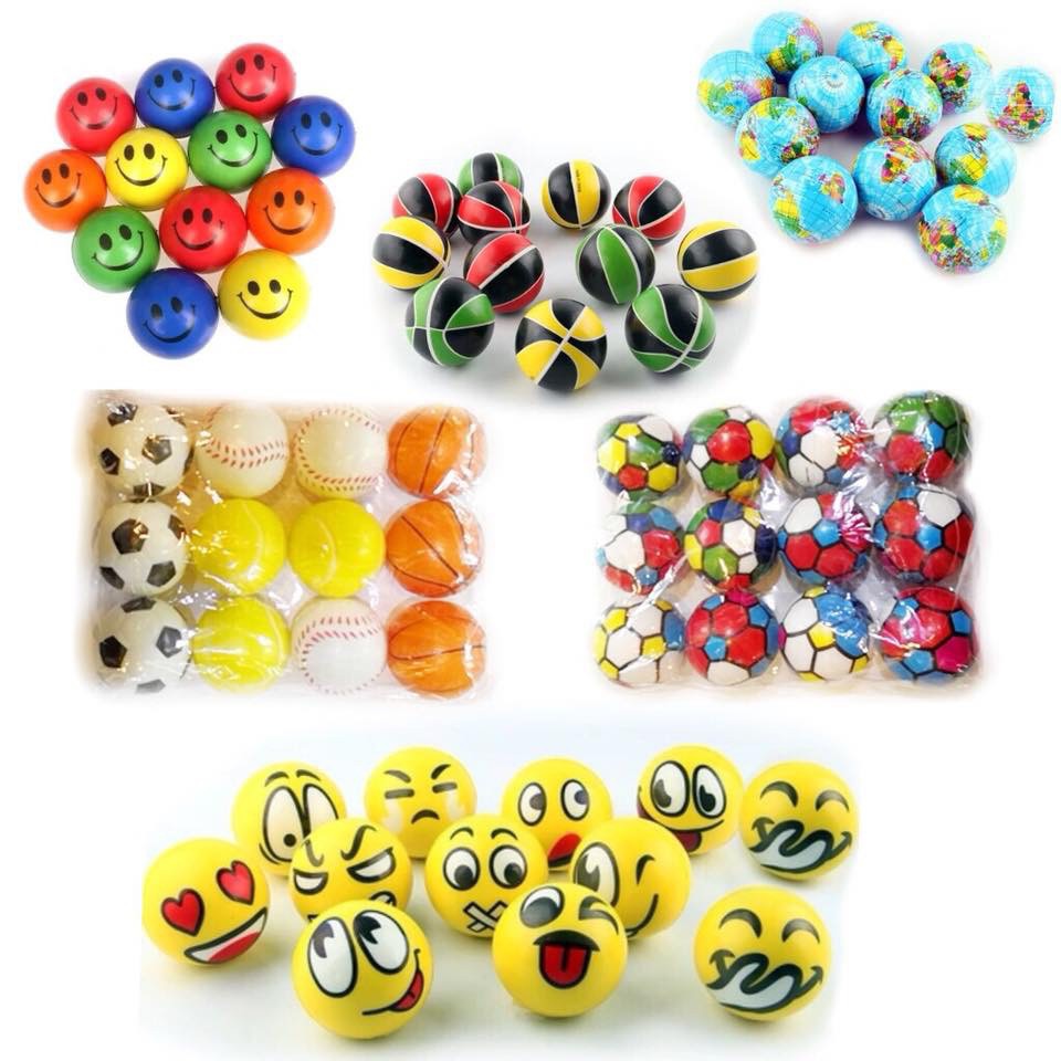CSQUARE 1Dozen EMOJI SMILEY WORLD MAP BASKETBALL SQUISHY STRESS BALL ...